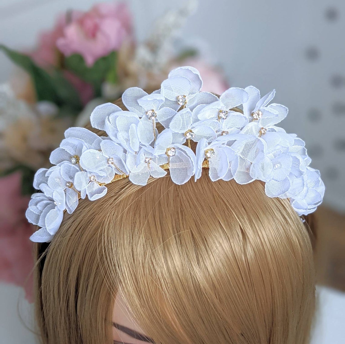 Boho Wedding Flower Crown Delicate Bridal Flower Crown | Etsy UK