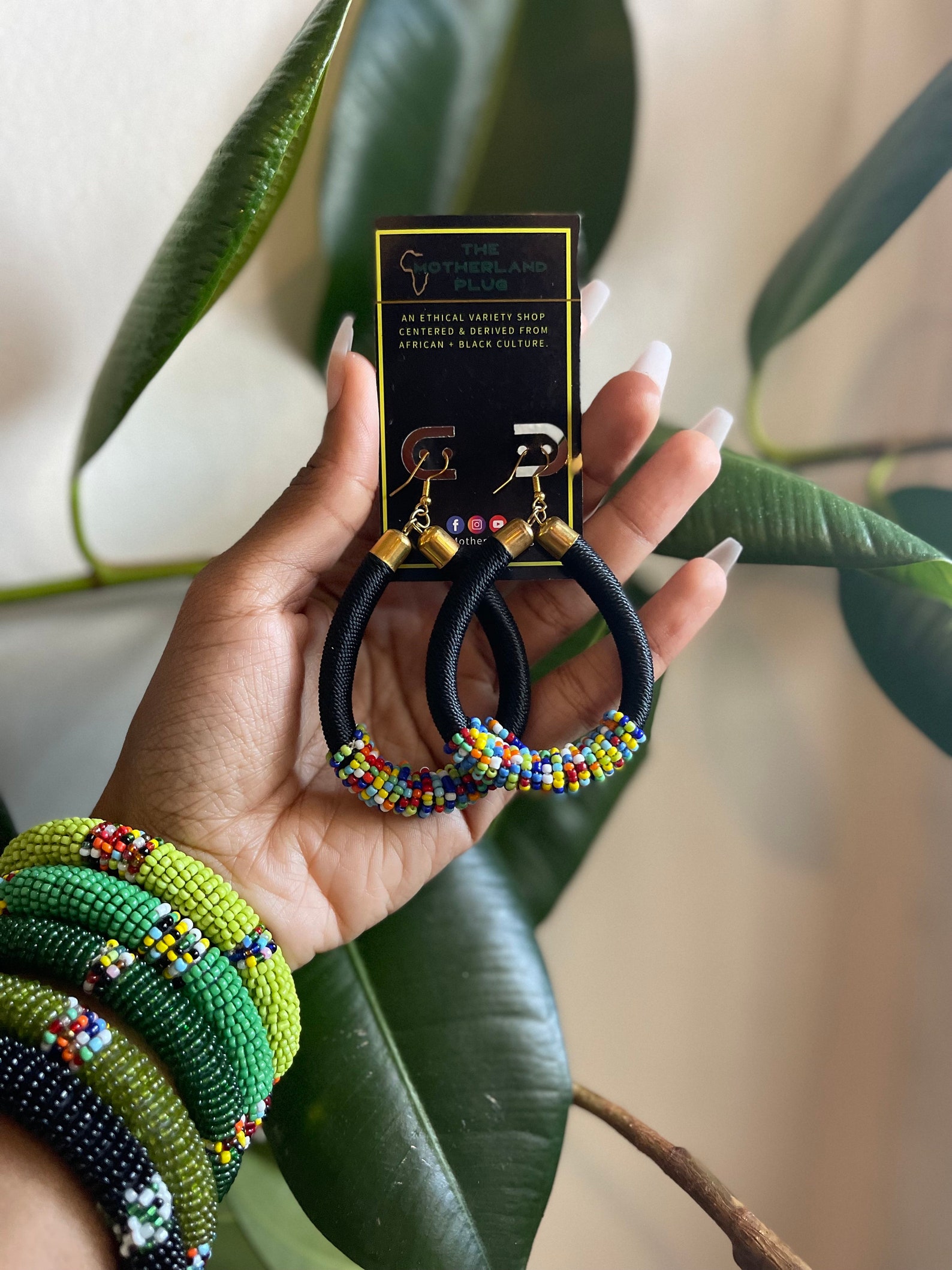 Beaded and Threaded Loop Earrings (made in Kenya) - Etsy