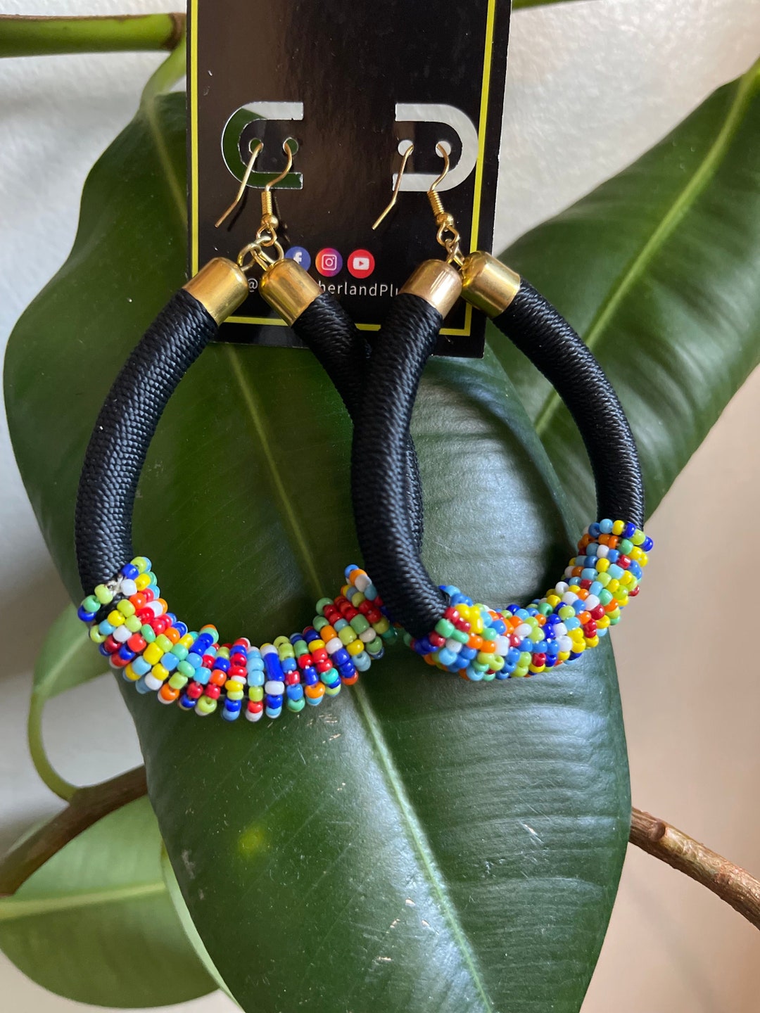 Beaded and Threaded Loop Earrings (made in Kenya) - Etsy