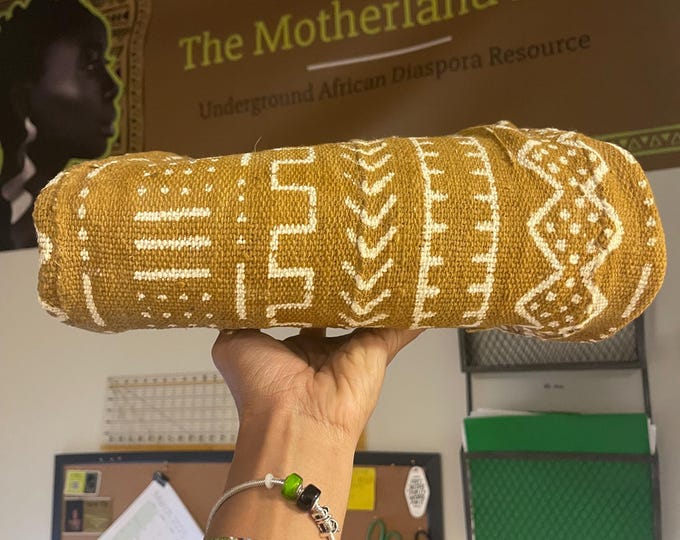 Authentic African Mudcloth Fabric | Light Brown and White Colored ...