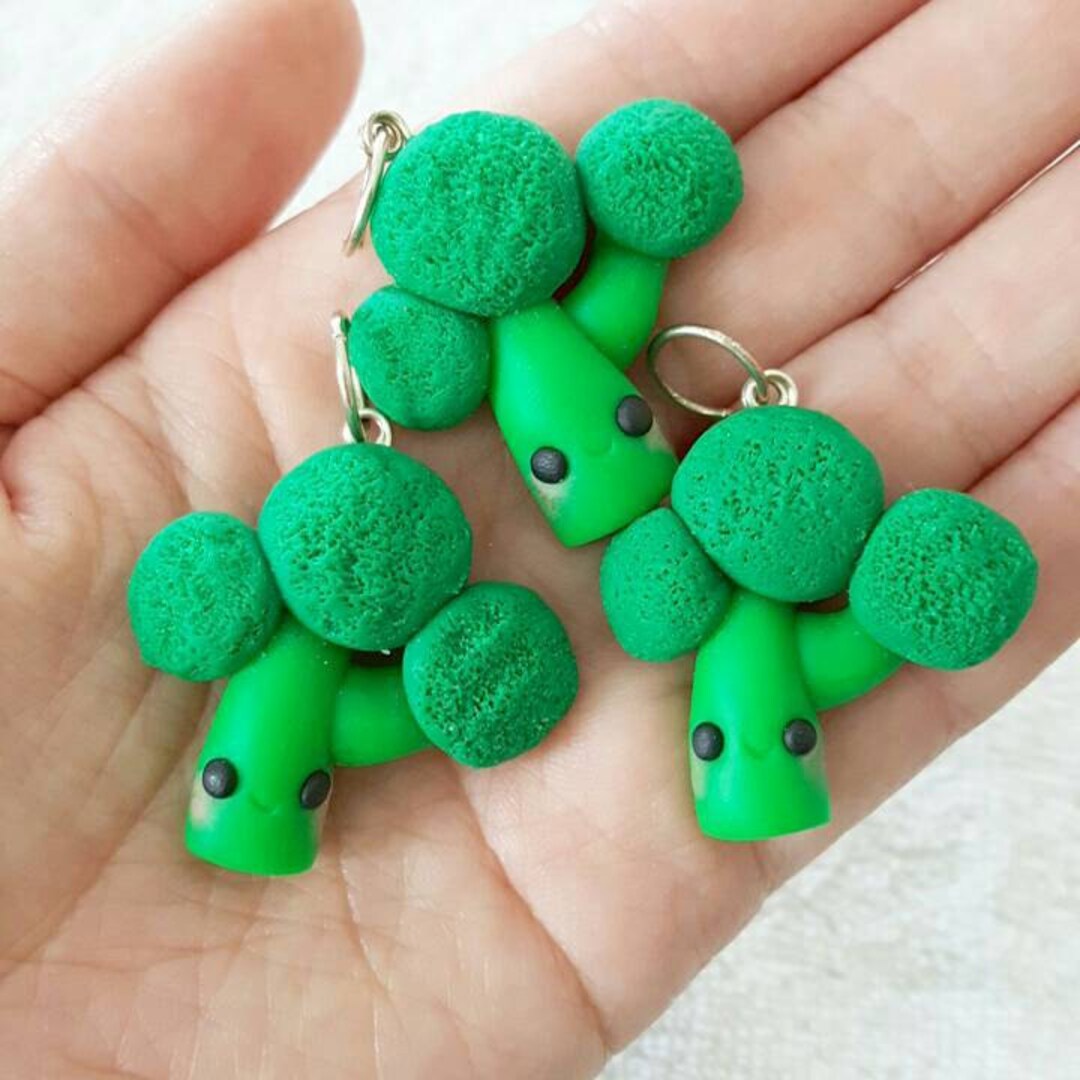 Broccoli Necklace Charms, Broccoli Charm, Vegetable, Veggie, Polymer ...