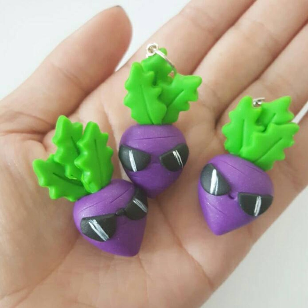 Radish Necklace Charm, Radish Charm, Vegetable, Veggie, Polymer Clay ...