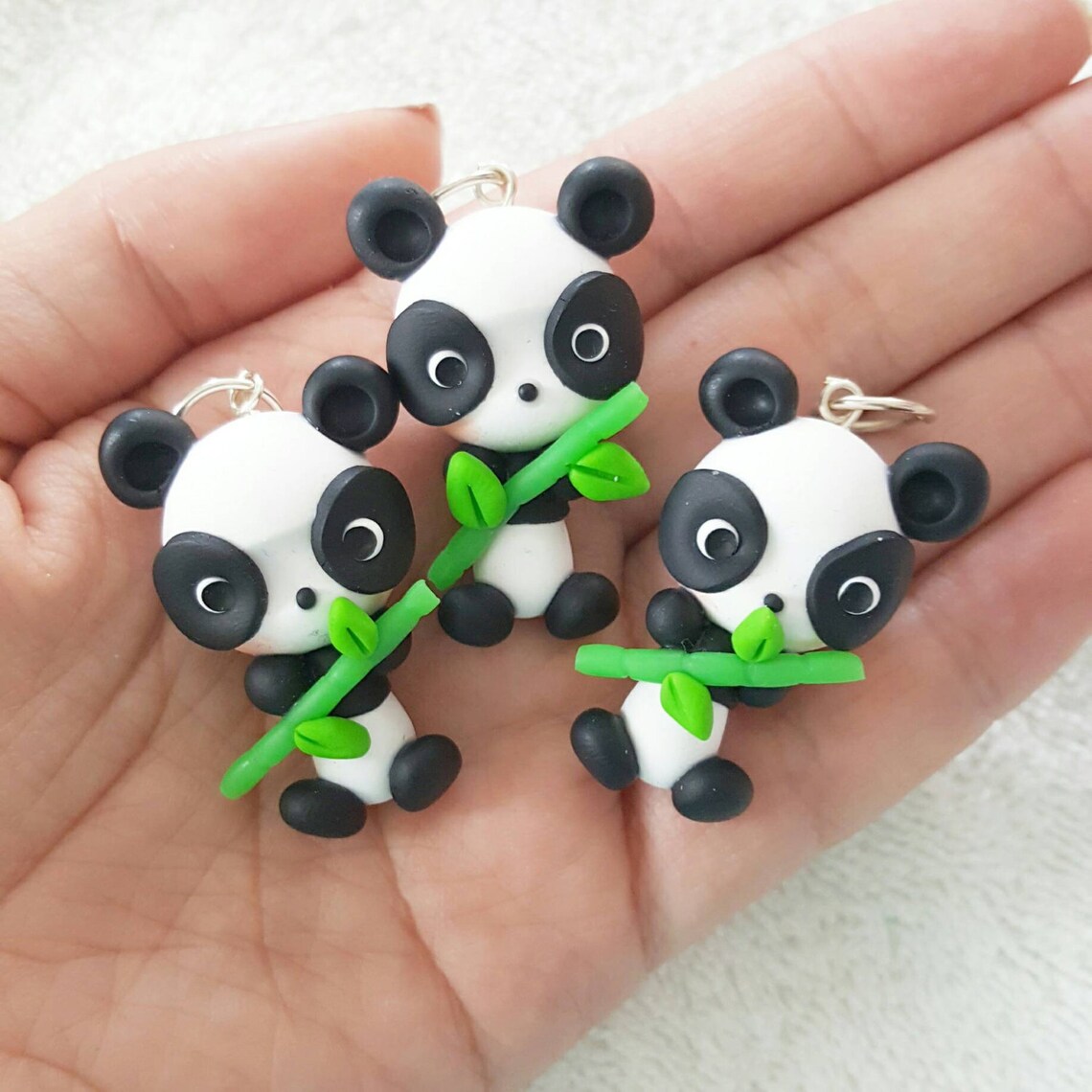 Cute Kawaii Panda Polymer Clay Charm Panda Polymer Clay | Etsy