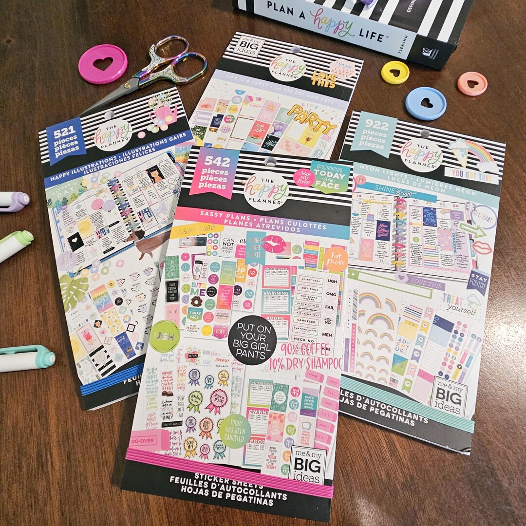 Happy Planner Stickers - 4 Books Instant Collection: Sassy Plans, Happy ...