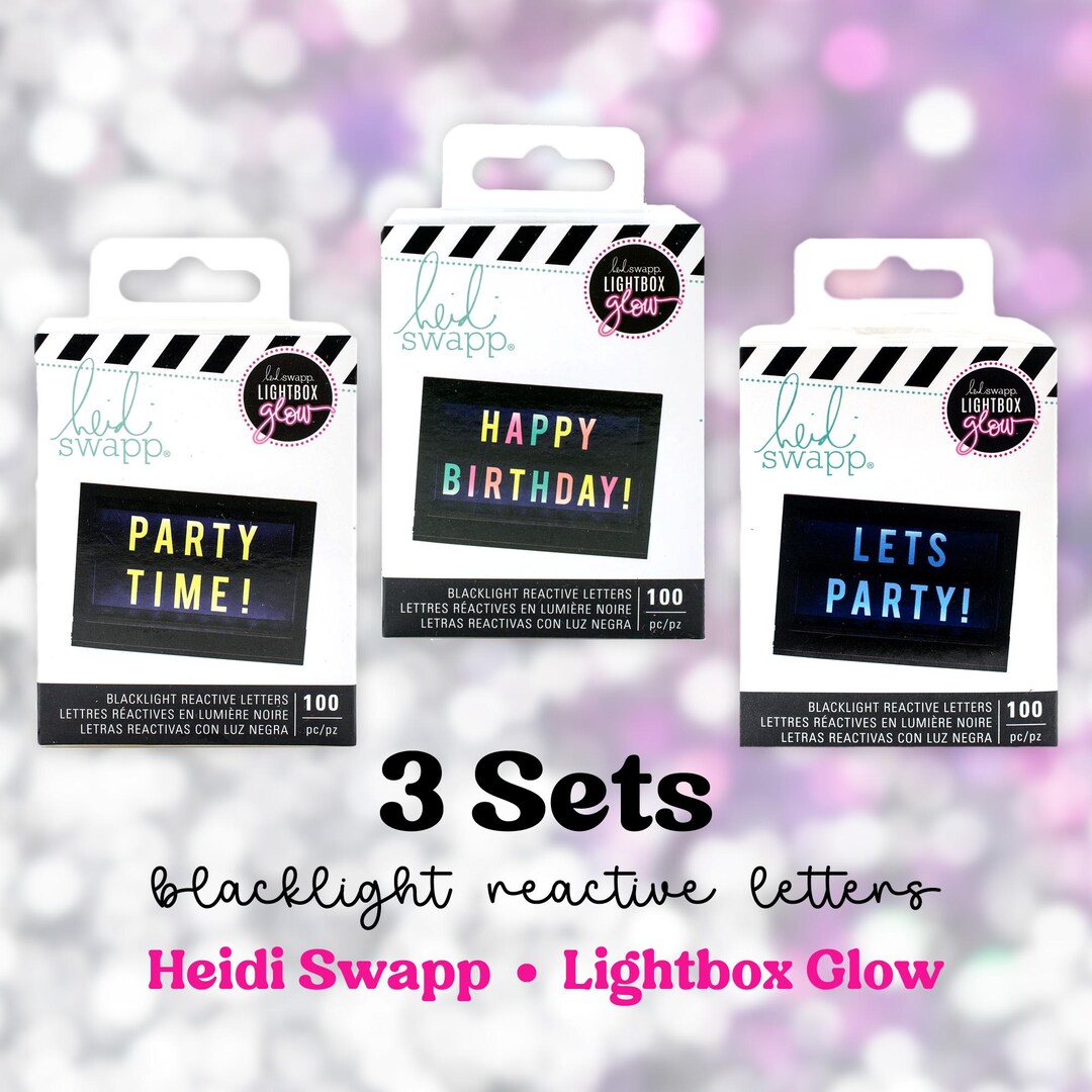 Heidi Swapp Lightbox Glow Blacklight Reactive Letters - 3 Party Sets ...