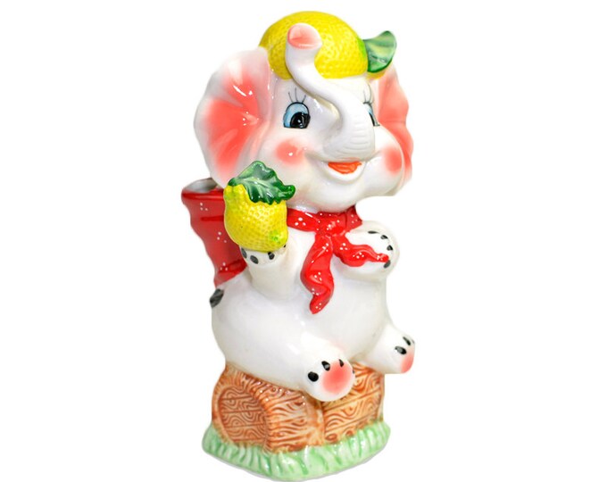 Elephant & Lemon Planter Large, Porcelain Figurine for Country Kitchen ...