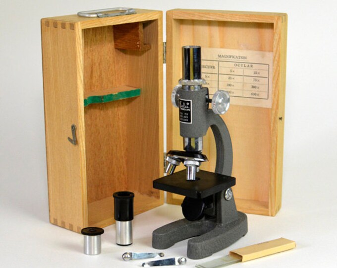 Selsi Microscope 25X - 600X With Vet Biotics Drawer Box and Accessories ...