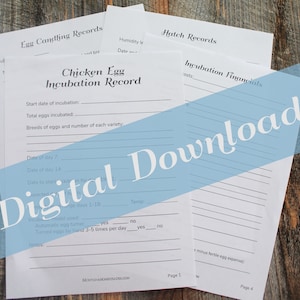 Chicken Egg Incubation Records Printable Forms Printer Friendly PDF ...