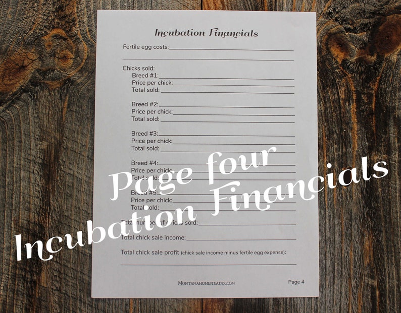 Chicken Egg Incubation Records Printable Forms Printer Friendly PDF ...