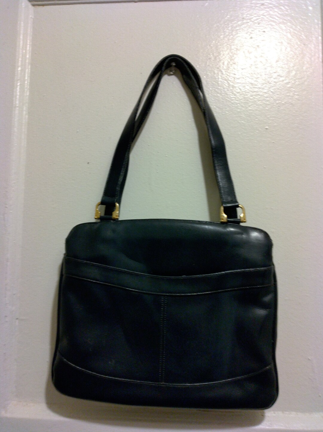 Retro Black Leather Lou Taylor Purse With Attached Coin Purse - Etsy