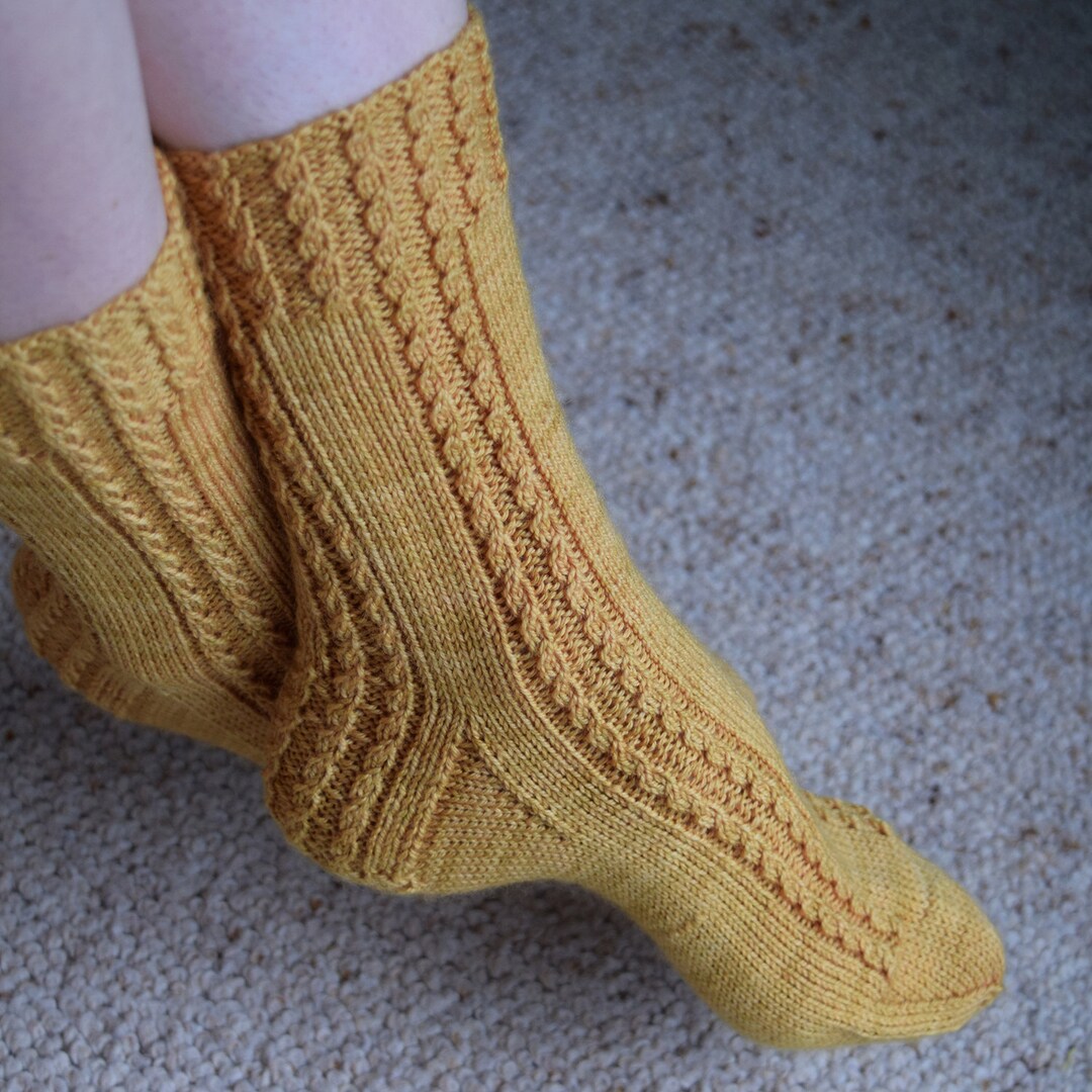 KNITTING PATTERN - Torquent Socks (adult Medium, Large Sizes) Digital ...