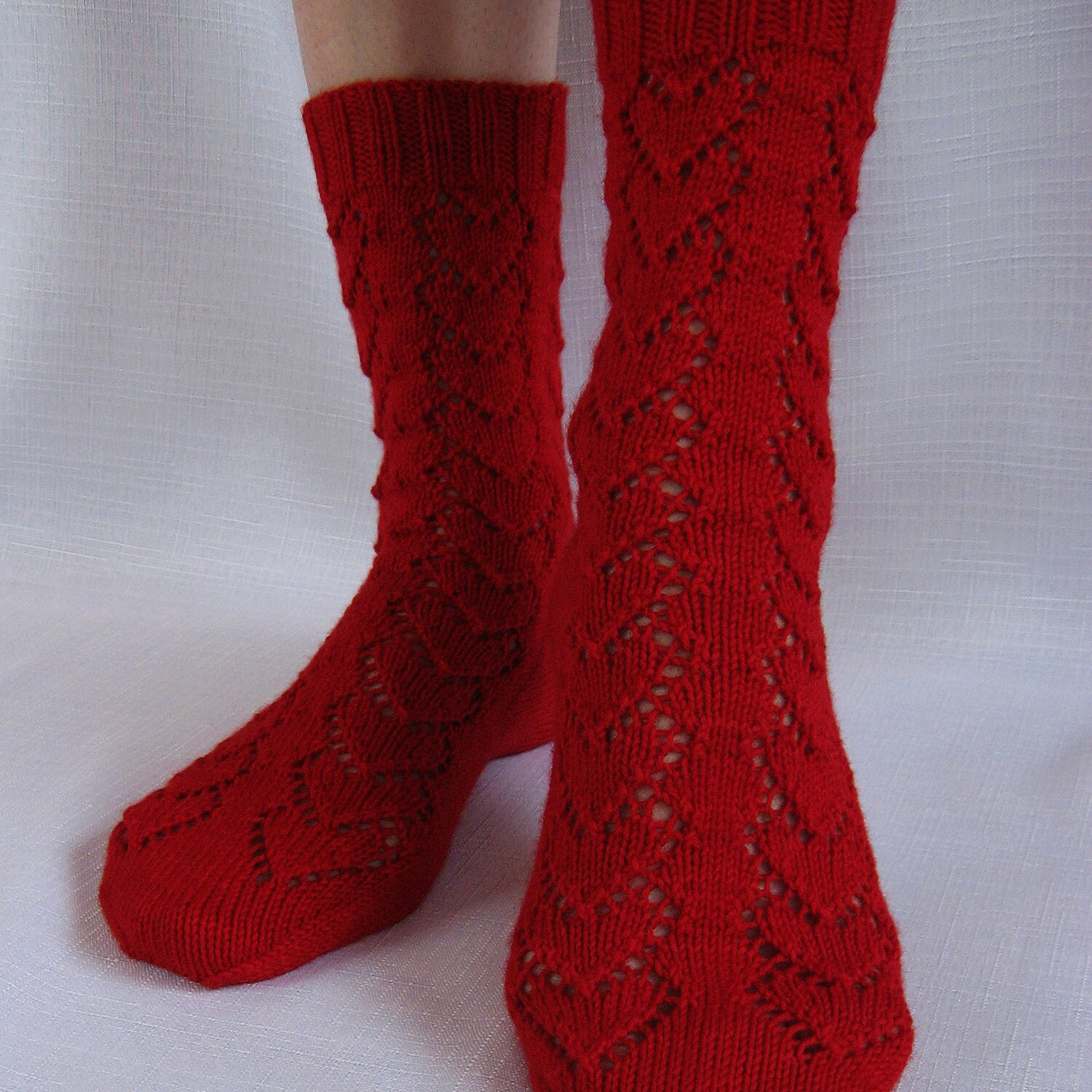 KNITTING PATTERN Hearts Forever Socks one Size Digital Download PDF ...