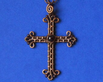Wire Wrapped Cross Necklace - Etsy