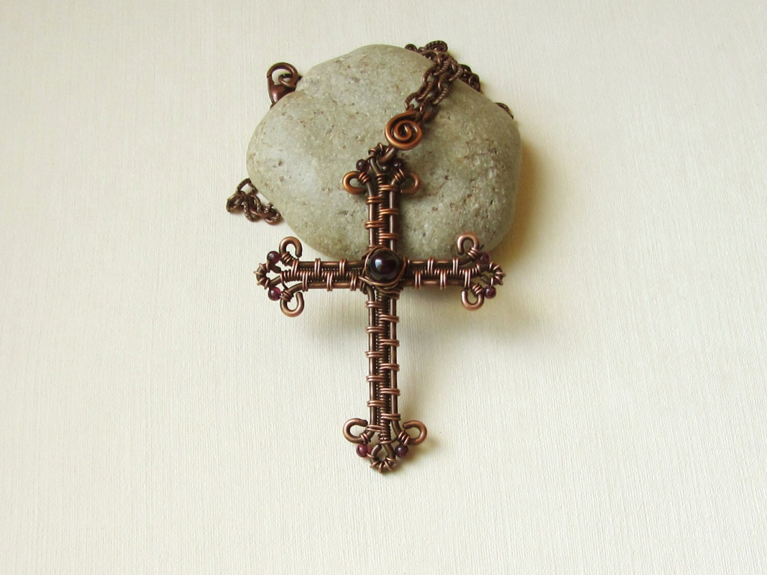 Wire Wrapped Antique Cross Necklace Copper Jewelry Copper and - Etsy ...