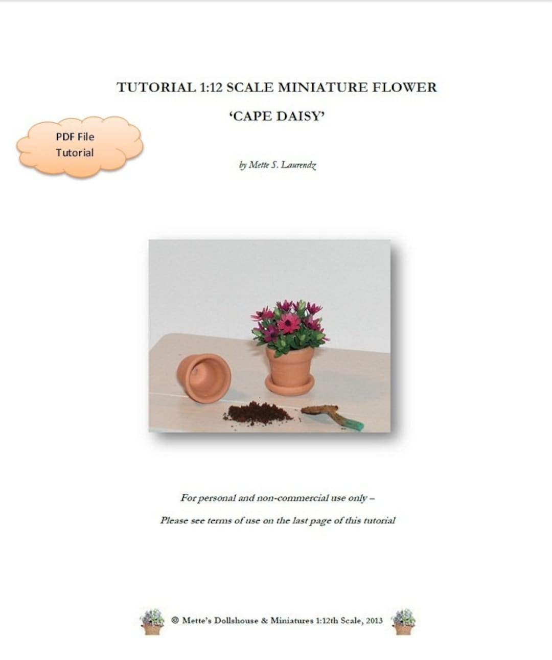 INSTANT DOWNLOAD - 1:12 Scale Miniature Flower Tutorial - 'cape Daisy ...