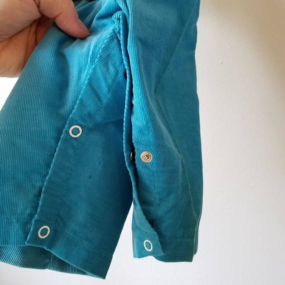 Vintage Turquoise Blue Corduroy Overalls and Vest wit… - Gem