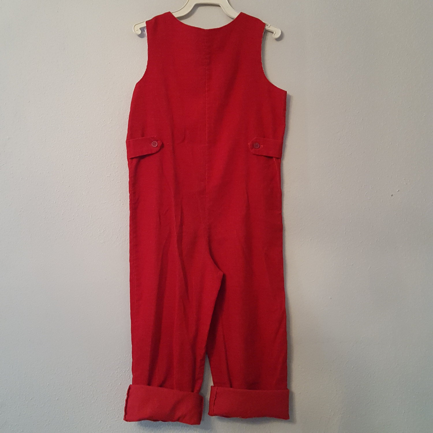Vintage Red Corduroy Overalls by Susan Lively- Size 6- Unisex ...
