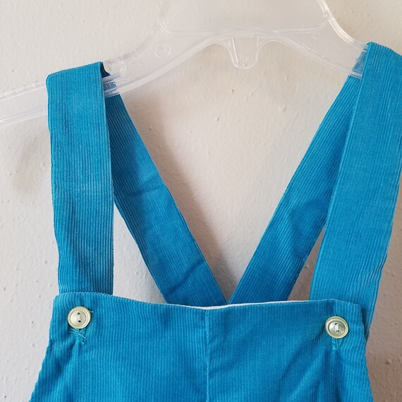 Vintage Turquoise Blue Corduroy Overalls and Vest wit… - Gem