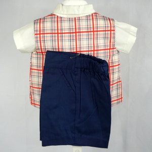 Vintage Boys C.I. Castro 3 Piece Outfit With Plaid Vest, White Shirt ...