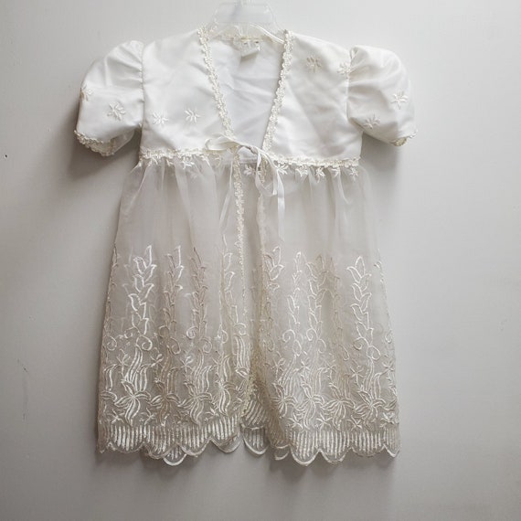 Vintage Girls Sheer Off-White Dress Jacket- Baptism- … - Gem