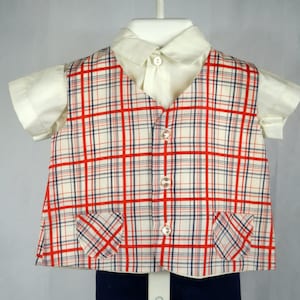 Vintage Boys C.I. Castro 3 Piece Outfit With Plaid Vest, White Shirt ...