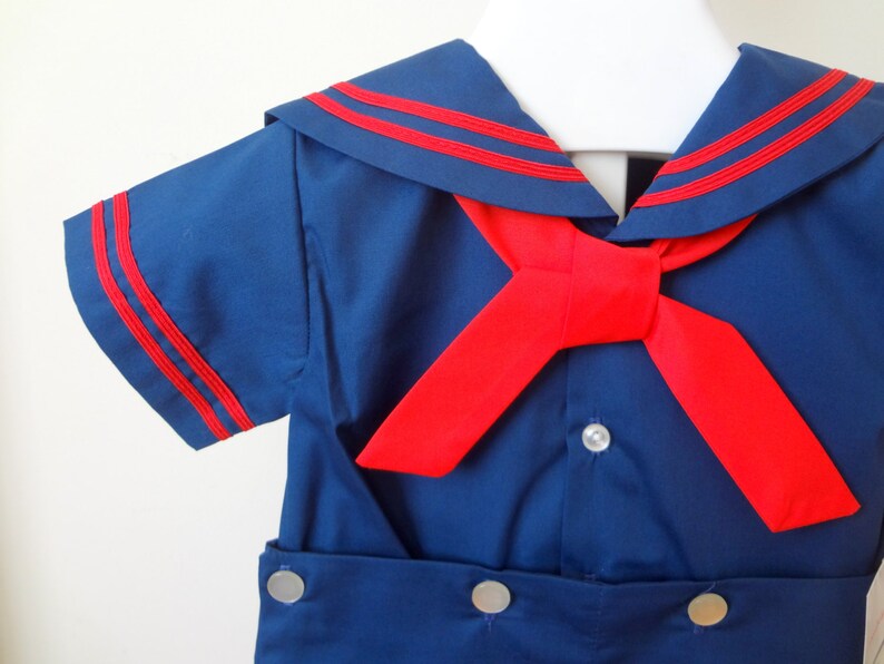 Vintage Navy Blue Sailor Suit With Red Trim for Boys Various - Etsy