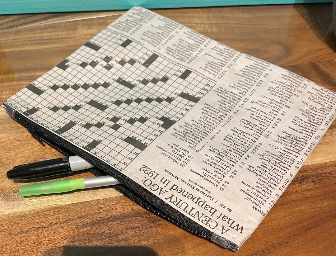 Upcycled Newspaper Sunday Crossword Puzzles State of Union Century Zip ...
