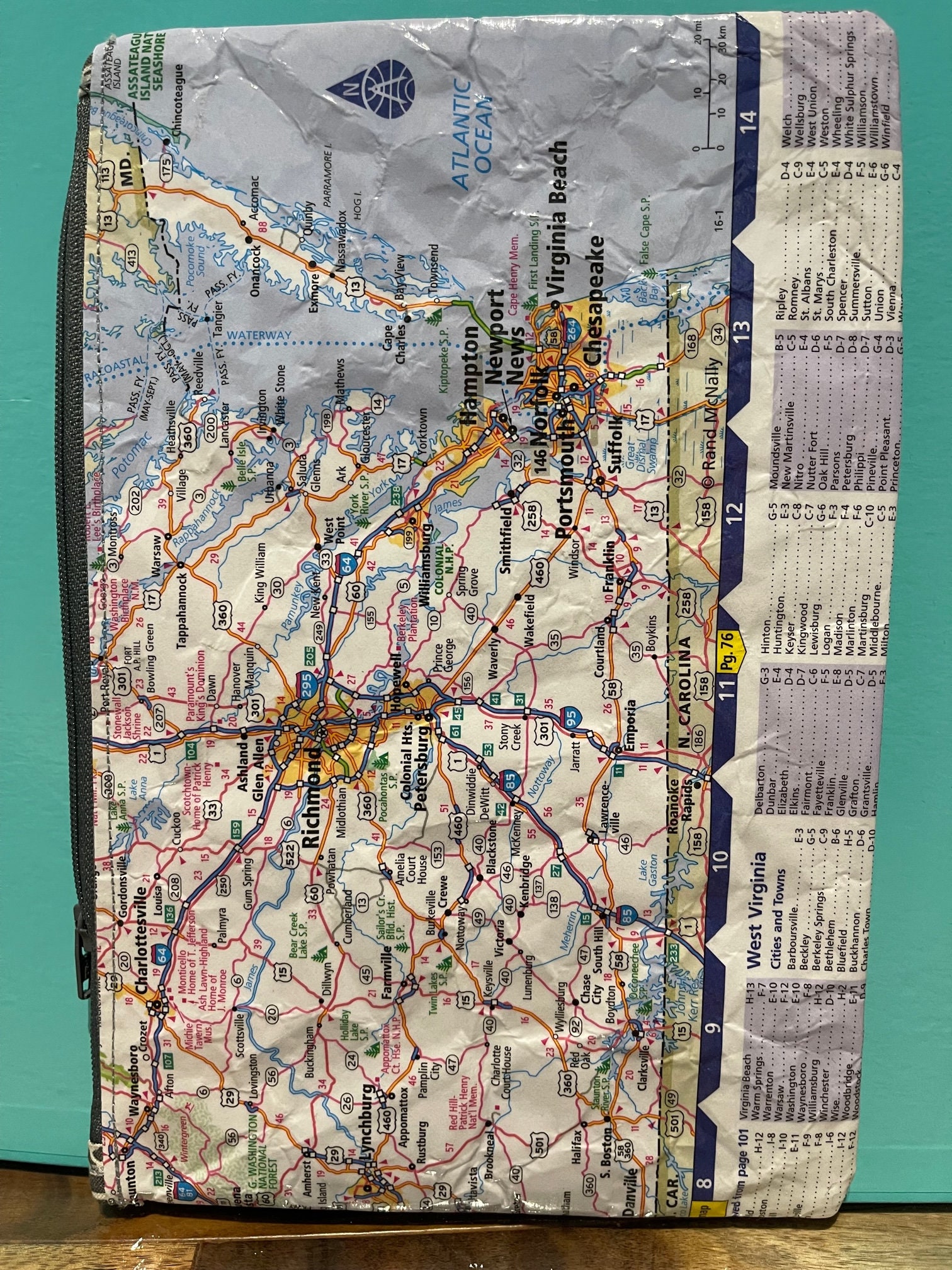 Upcycled USA Atlas Map of Baltimore DC Philadelphia Richmond | Etsy