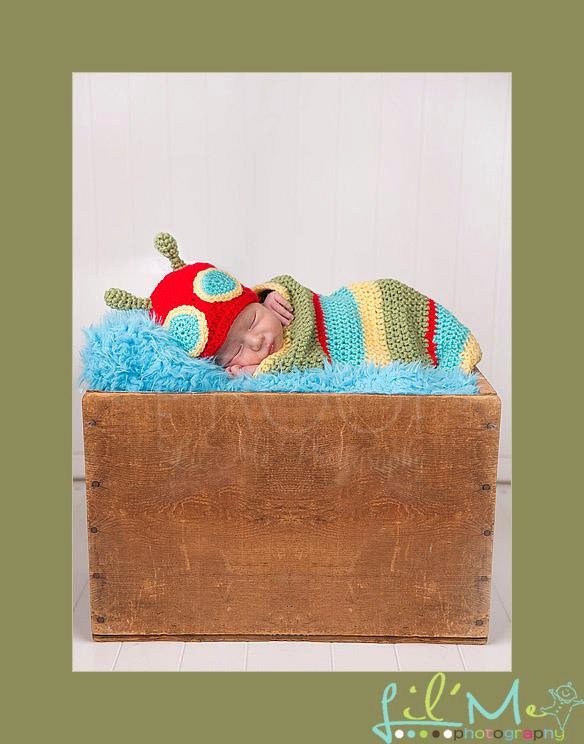 Crochet Blue Green Red Yellow Colorful Caterpillar Hat Cocoon | Etsy