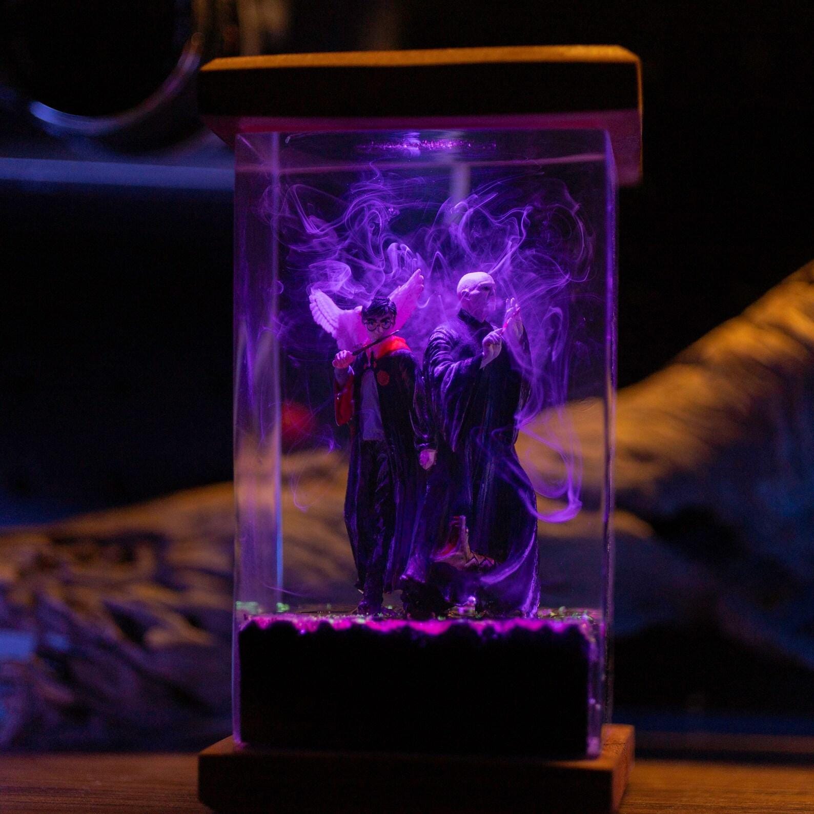 Harry Potter Vs Voldemort Resin Lamp – Handcrafted Magical Duel Night ...