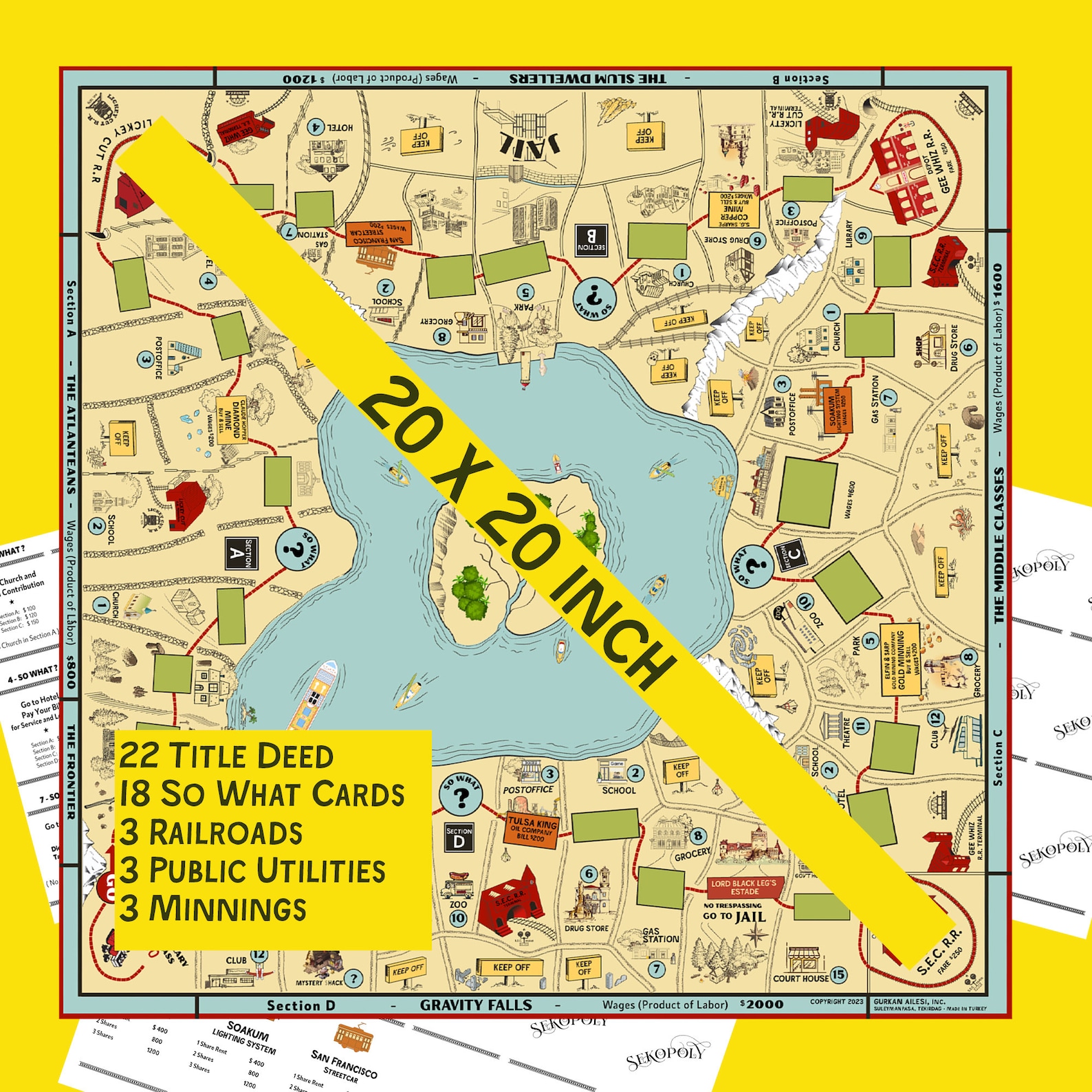 The Landlord's Game - 1939 Board Game Template Instant Download Canva ...