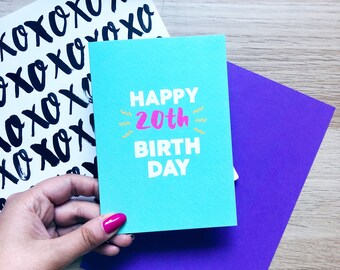 20th birthday card | Etsy