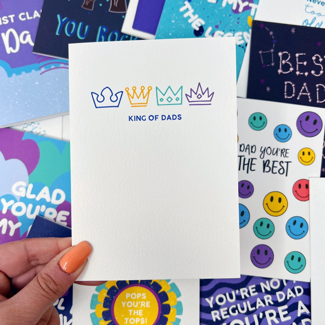 Dad Card, Dad Funny Birthday Card, Thanks Dad Card 'king of Dads' - Etsy