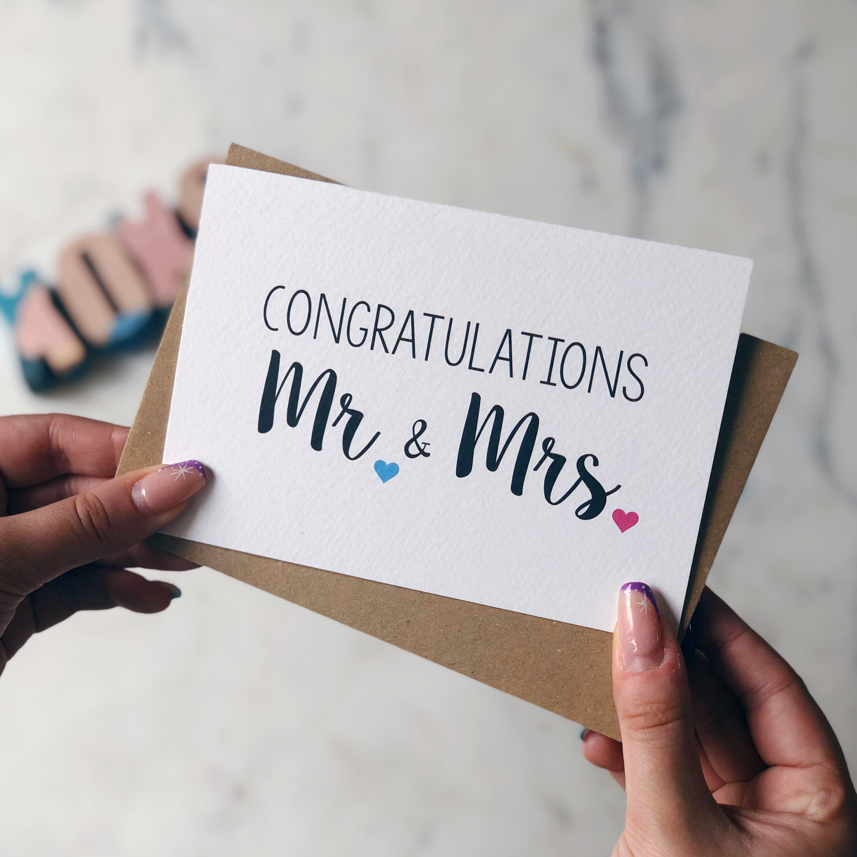Congratulations Mr and Mrs Wedding Card - Etsy UK