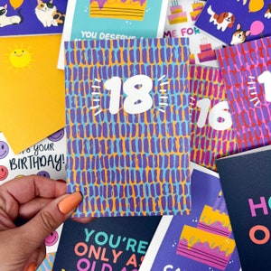 Colourful 18th Happy Birthday Card - Etsy