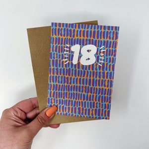 Colourful 18th Happy Birthday Card - Etsy