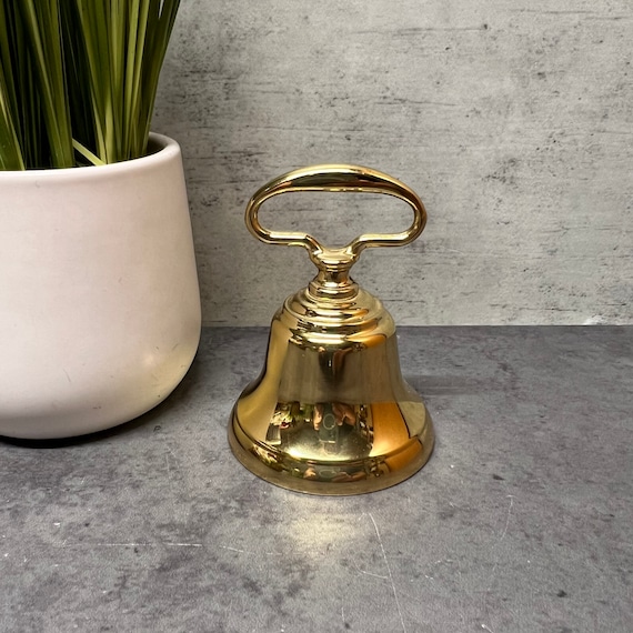 Shiny Solid Brass Hand Bell | Etsy