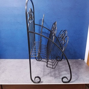 Large Black Iron Three Tier Magazine Rack - Etsy