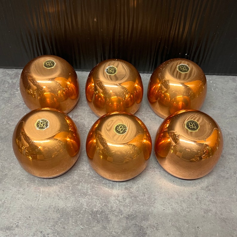Six Solid Copper Coppercraft Roly Poly Cups / Planters - Etsy