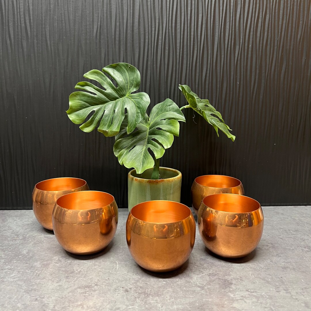 Five Solid Copper Coppercraft Roly Poly Cups / Planters - Etsy