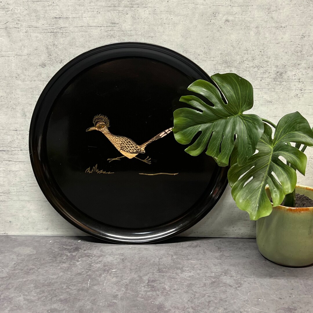 Couroc Inlay Roadrunner Serving Plate / Tray - 10.35" - Etsy