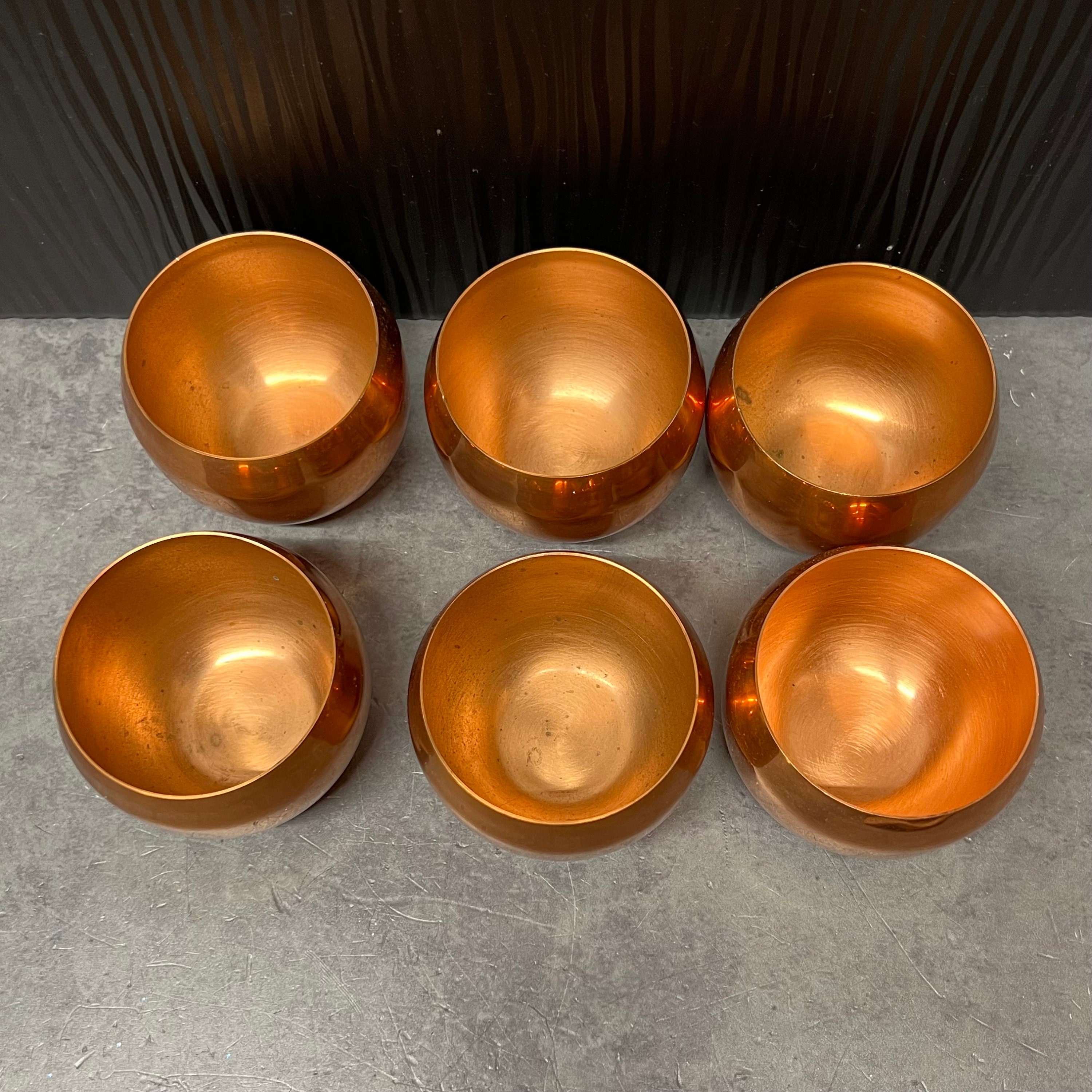 Six Solid Copper Coppercraft Roly Poly Cups / Planters - Etsy