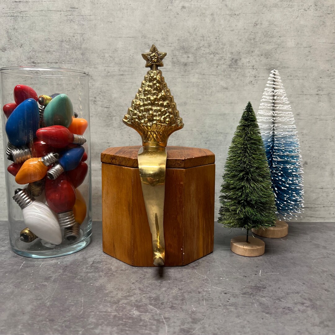 Brass Christmas Tree Stocking Holder - Etsy