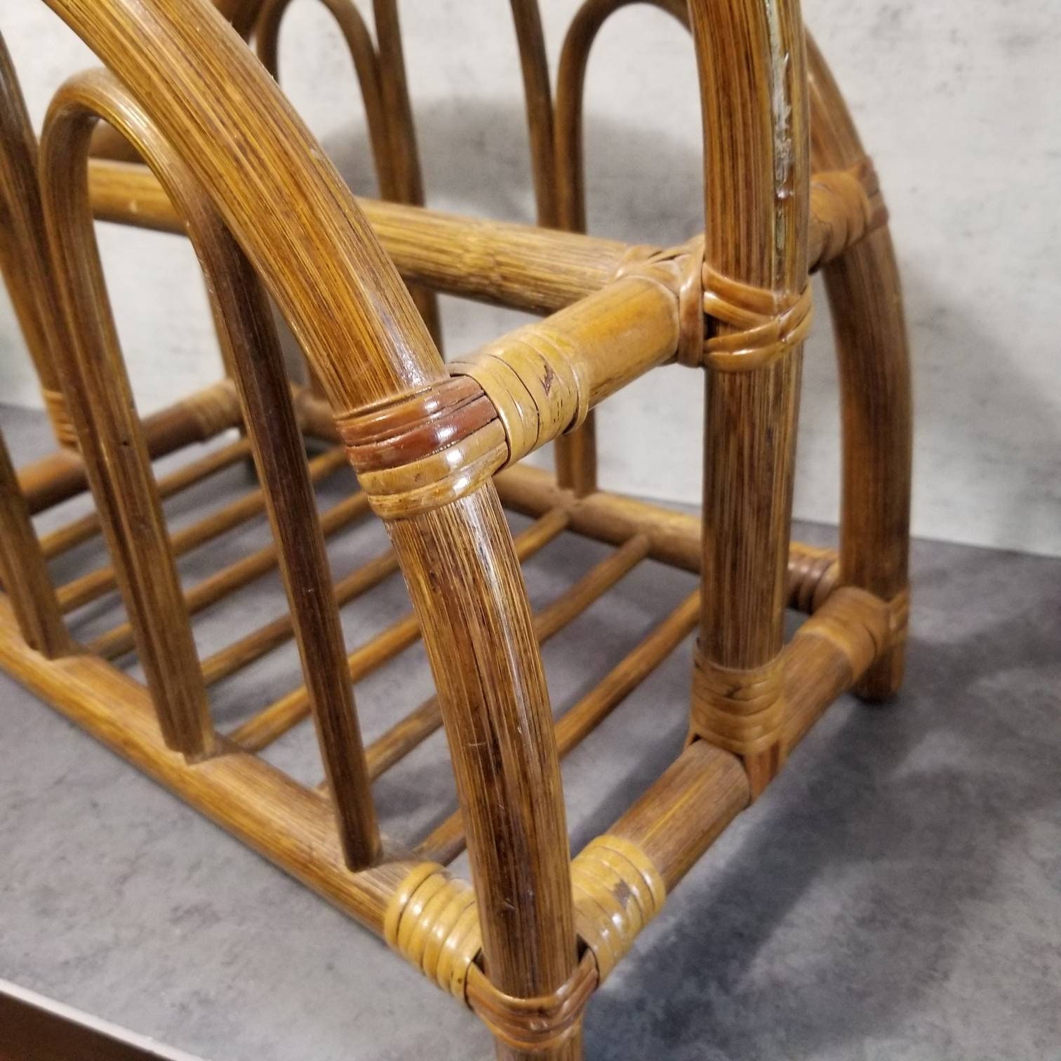 Vintage Bamboo Magazine Rack | Etsy