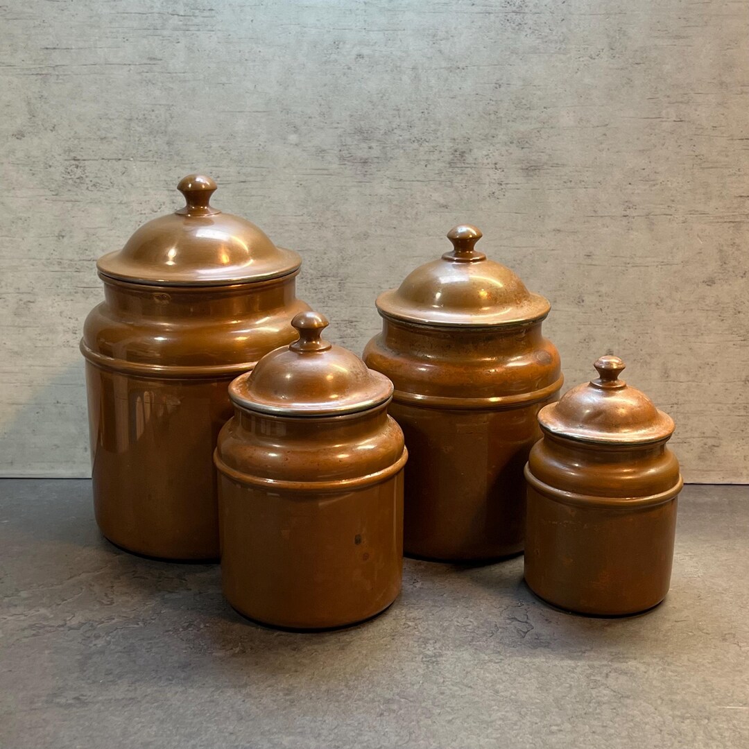 Copper Canisters - Set of Four- Made in Portugal - Etsy