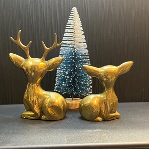 Brass Grumpy Deer - Buck & Doe - Made in Korea - Etsy