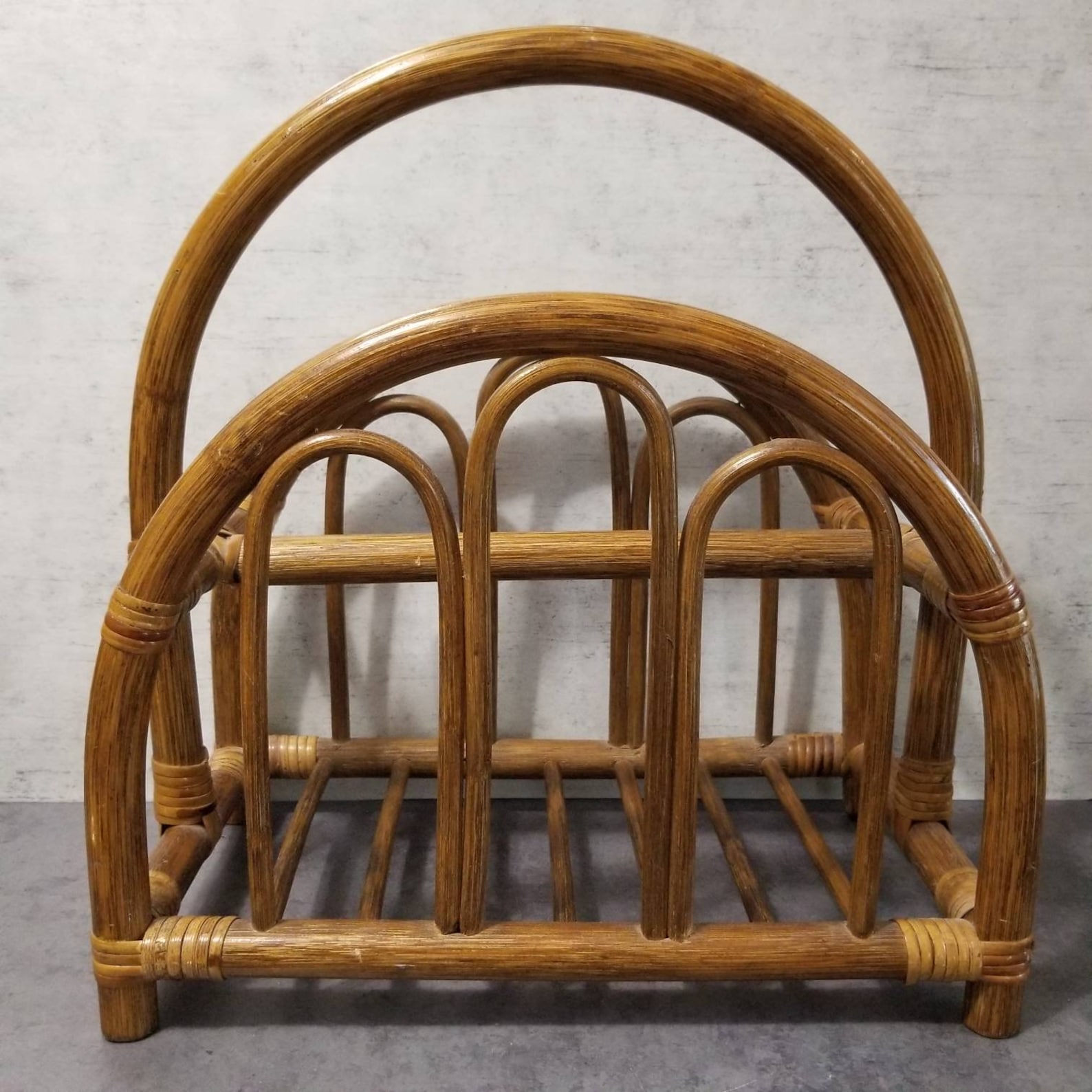 Vintage Bamboo Magazine Rack | Etsy