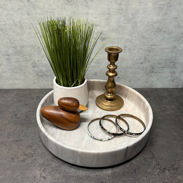 Large Round Marble Tray - Etsy