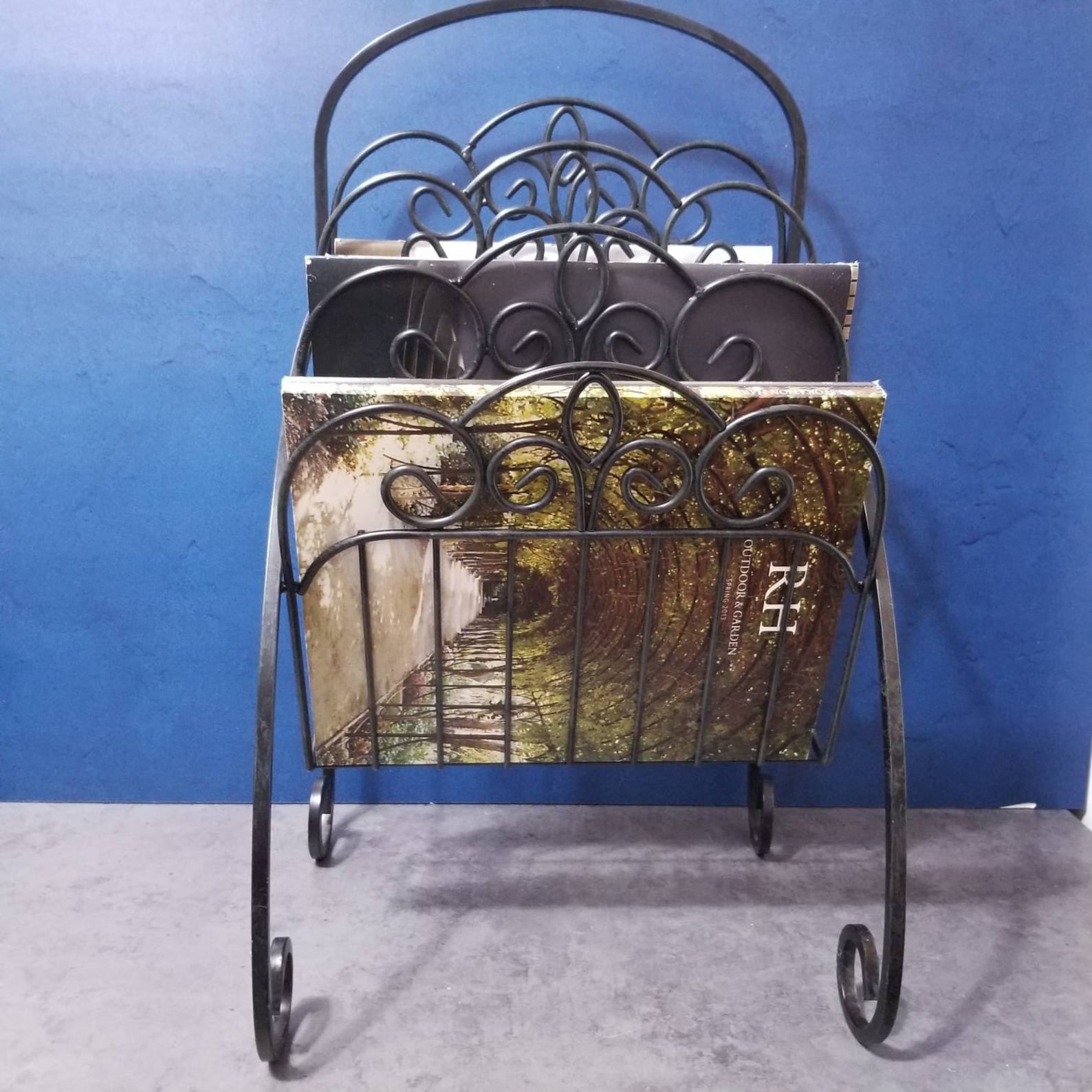 Large Black Iron Three Tier Magazine Rack - Etsy
