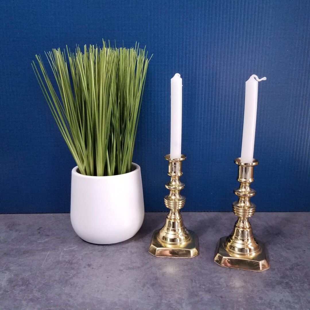 Two Small Baldwin Brass Candlesticks - Chime / Tiny Tapers - Etsy